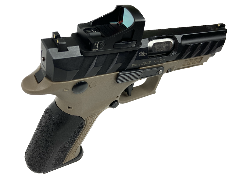 Grand Power Q100 Mk23 FDE Kal. 9mm Luger mit GPO Red Dot – Waffen Paar GmbH